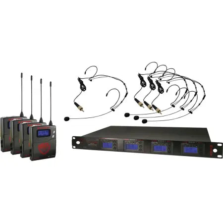 Nady 4W-1KU HM-10 | Quad UHF Wireless Receiver System with Four HM-10